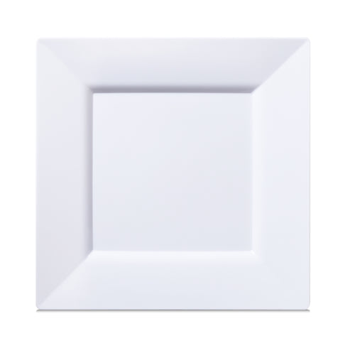DIsposable Plastic Dinner Plates - 40 pc. White Square Plastic Plates ...