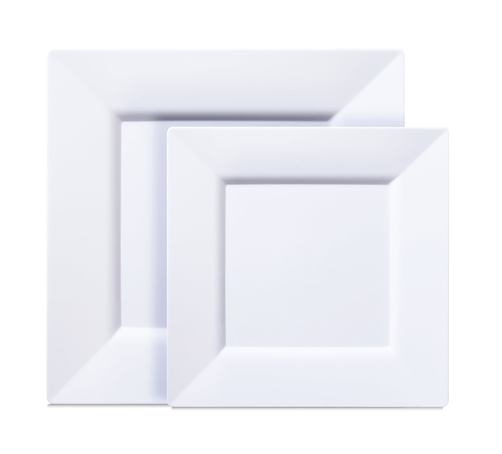 DIsposable Plastic Dinner Plates - 40 pc. White Square Plastic Plates ...